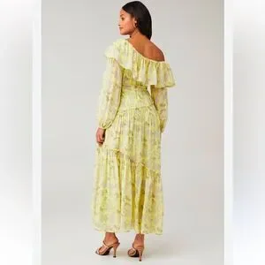 Astr | Dresses | Astr The Label Kaylani Dress In Yellow Greyfloral New ...